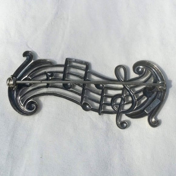 Vintage | Jewelry | Vintage Beau Sterling Musical Notes Brooch | Poshmark